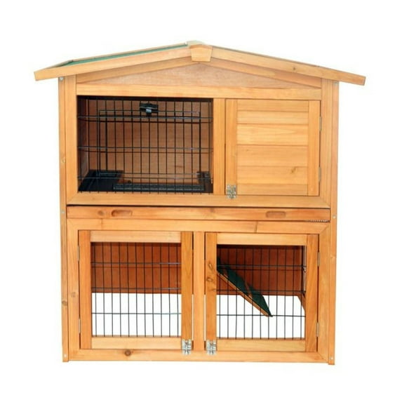 40" Rabbit Hutch Wooden A-Frame Chicken Coop - Waterproof Pet Cage for ...