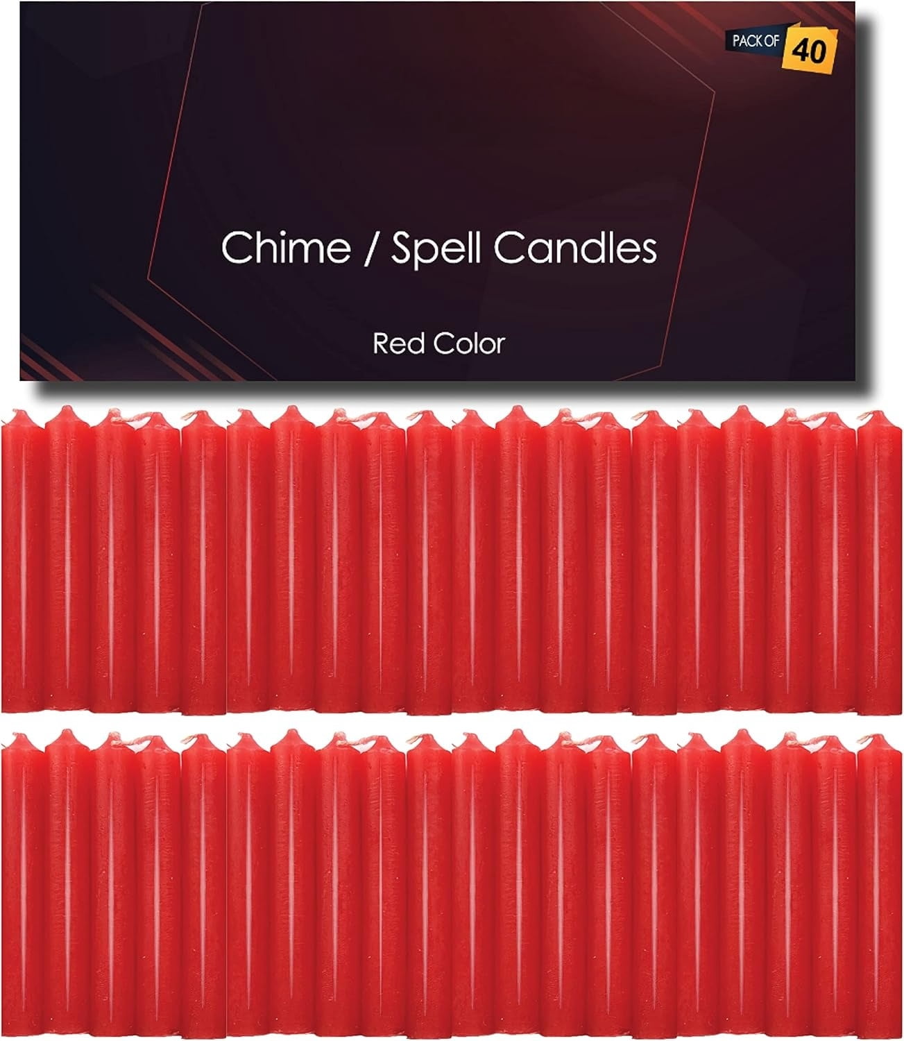 (40 Red Candles) – 4" x 1/2" Premium Mini Taper Candles for Rituals ...