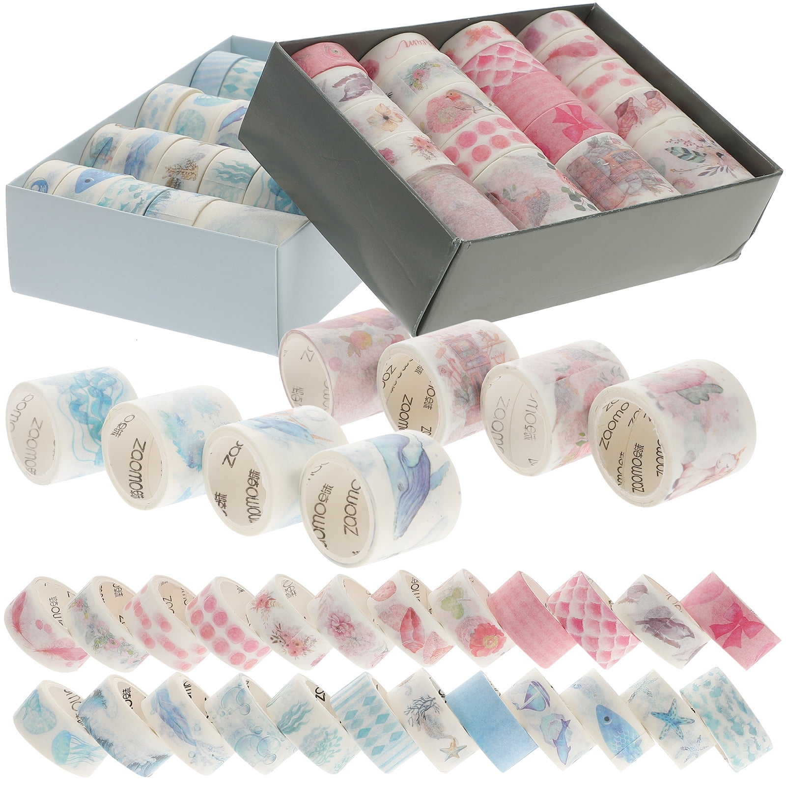 40 Rolls Duct Tape Stickers Floral Decorations Delicate Pattern Washi ...