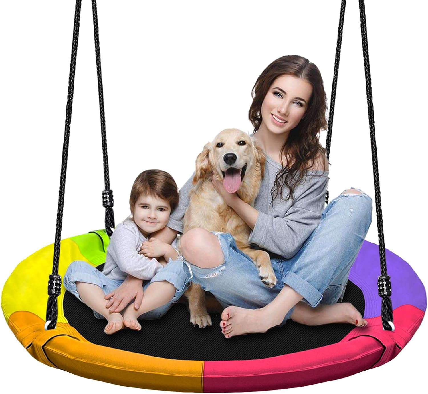 40" Saucer Tree Swing for Kids - 500Lb Weight Capacity, Waterproof ...