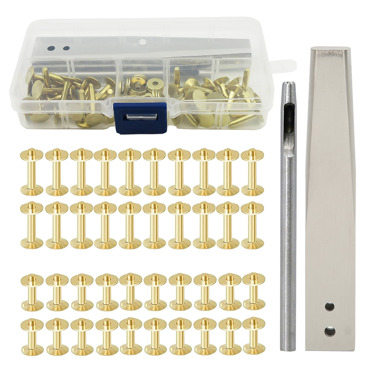 40 Set 2 Sizes Copper Rivet and Burrs Assortment Kit, Including 3.5mm ...