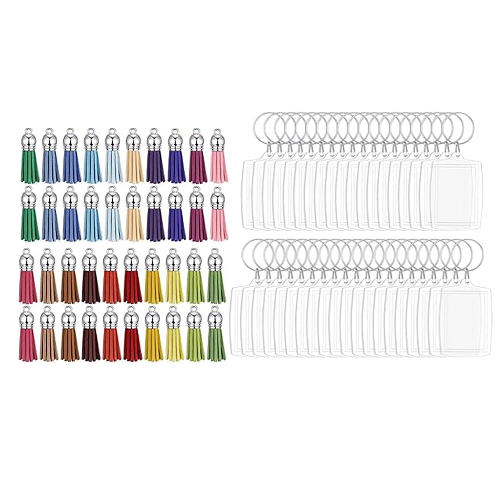 40 Set Handmade Photo Frame Keychain Acrylic Clear Blank Picture Insert ...