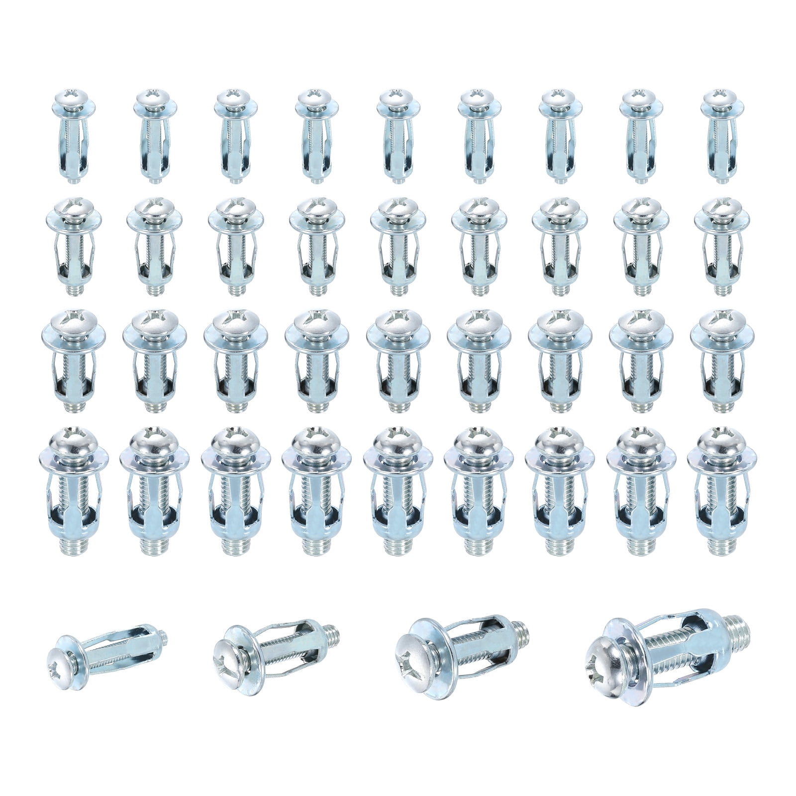 40 Set M4 M5 M6 M8 Jack Nuts, Carbon Steel Zinc Finish Expansion Screw ...