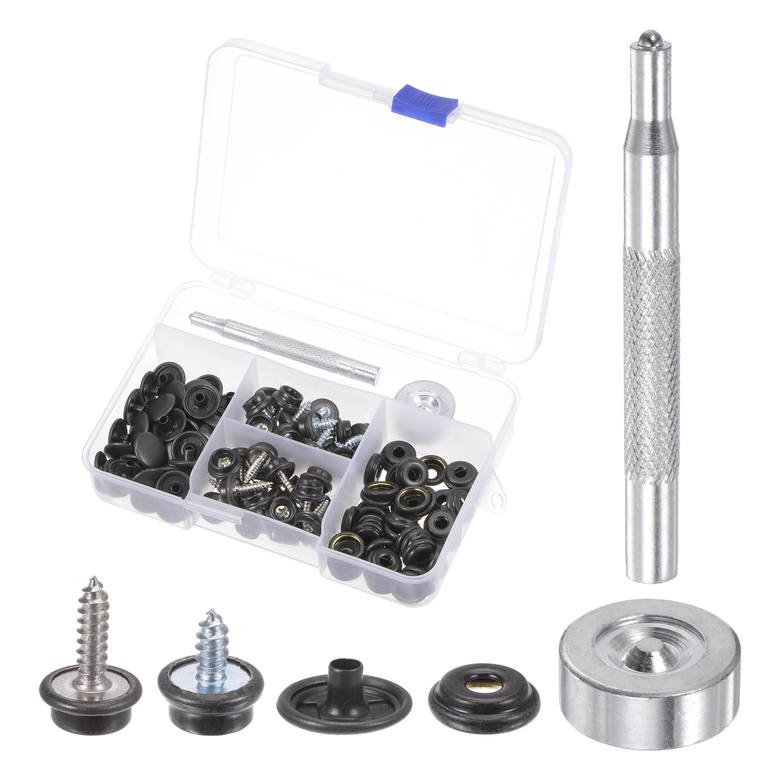 40 Set Screw Snap Fasteners Tool Kit 15mm Metal Snaps Button for Boat ...