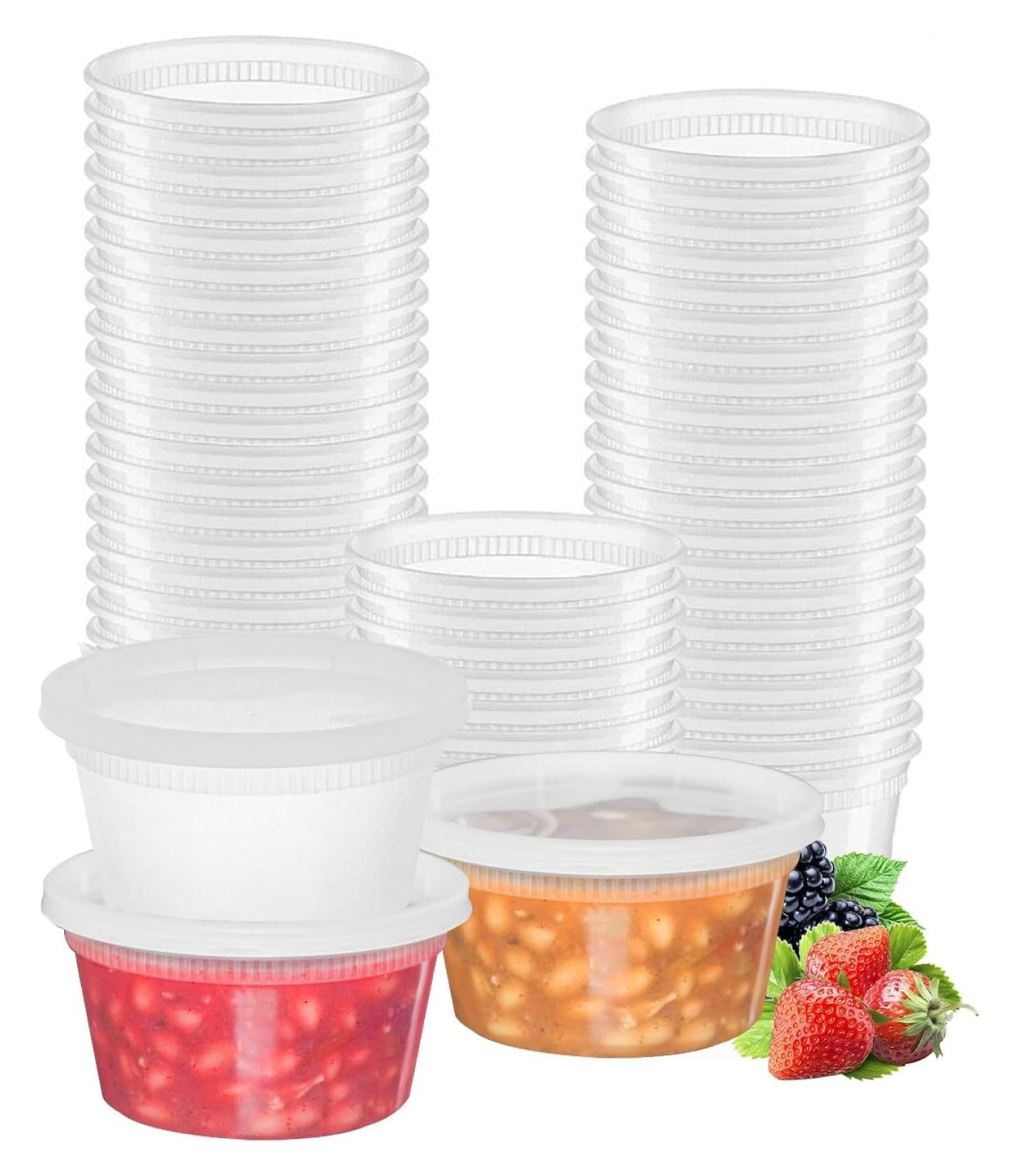 [40 Sets] 12 Oz. Plastic Deli Food Storage Containers with Airtight ...