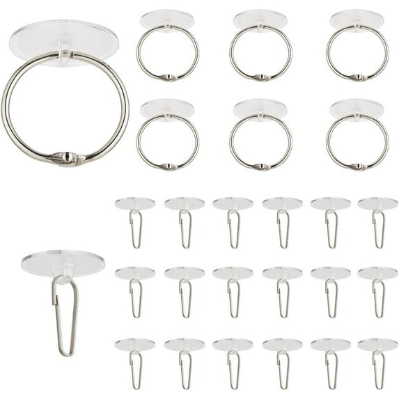 40 Sets 2 Styles Self Adhesive Ceiling Hanging Hook Wall Sticky Hooks ...