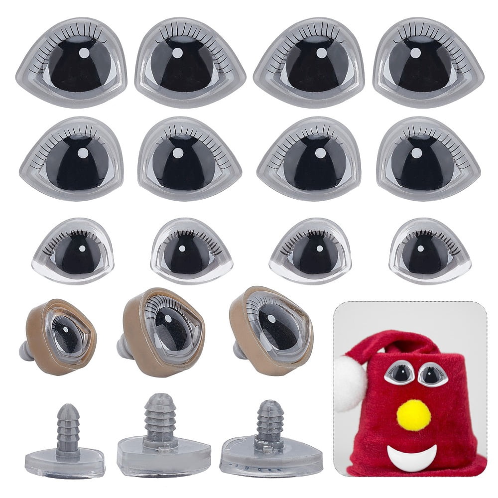 40 Sets 3D Safety Eyes 3 Sizes Eyes Crafts Eyes with Eyelash Washers ...