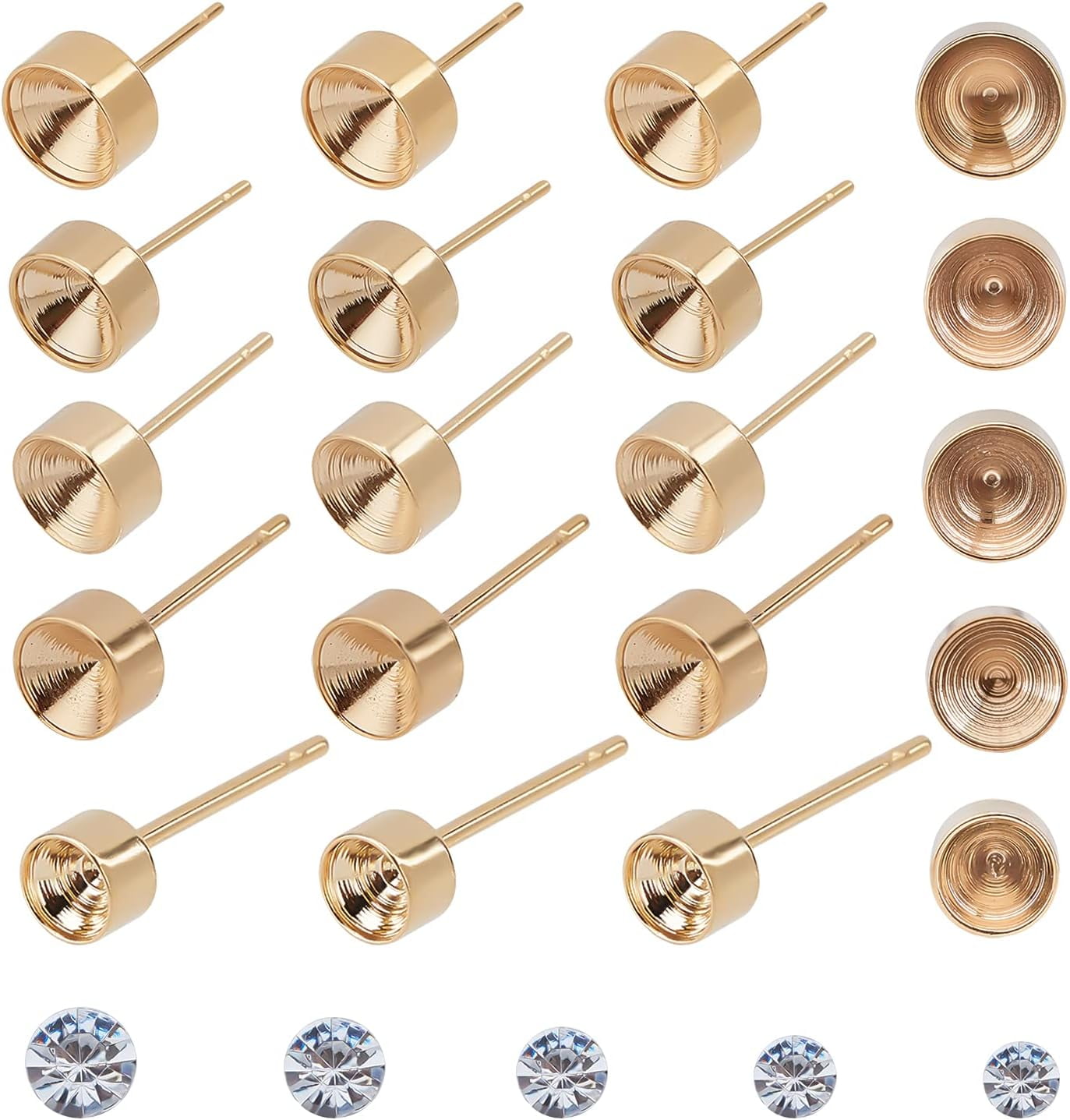 40 Sets 5 Sizes 3/4/5/6/7mm DIY Earring Making Kits Stainless Steel ...