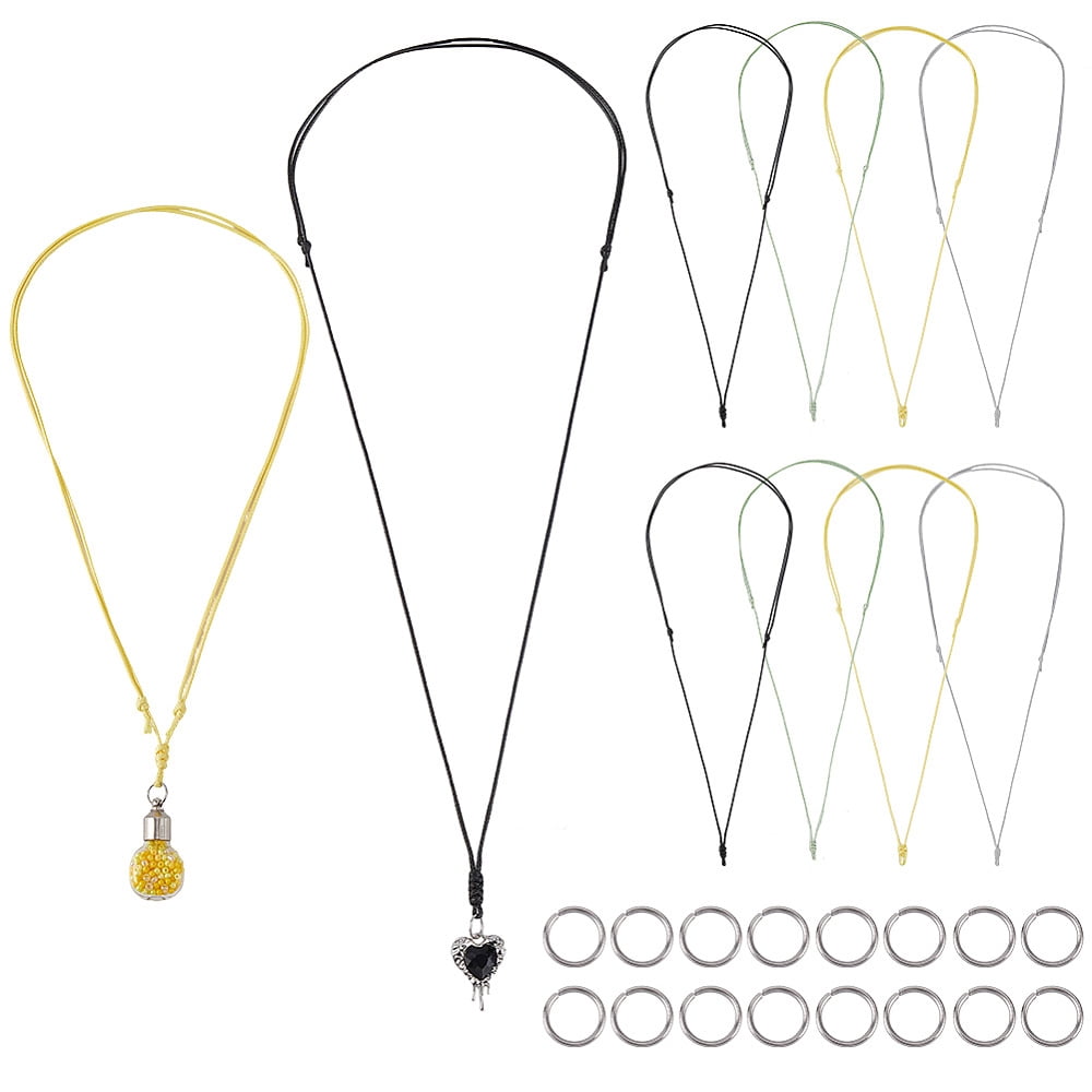 40 Sets Adjustable Necklace Cord Waxed Necklace Cords Bulk Colorful ...