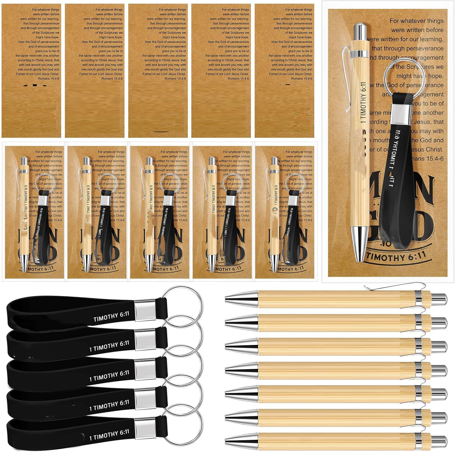 40 Sets Christmas Christian Gifts Bulk Man of God Pens Keychains with ...