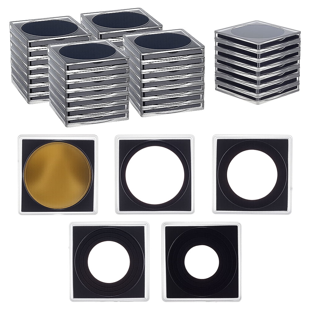 40 Sets Coin Snap Holders Adjustable Plastic Coin Collection Cases with ...