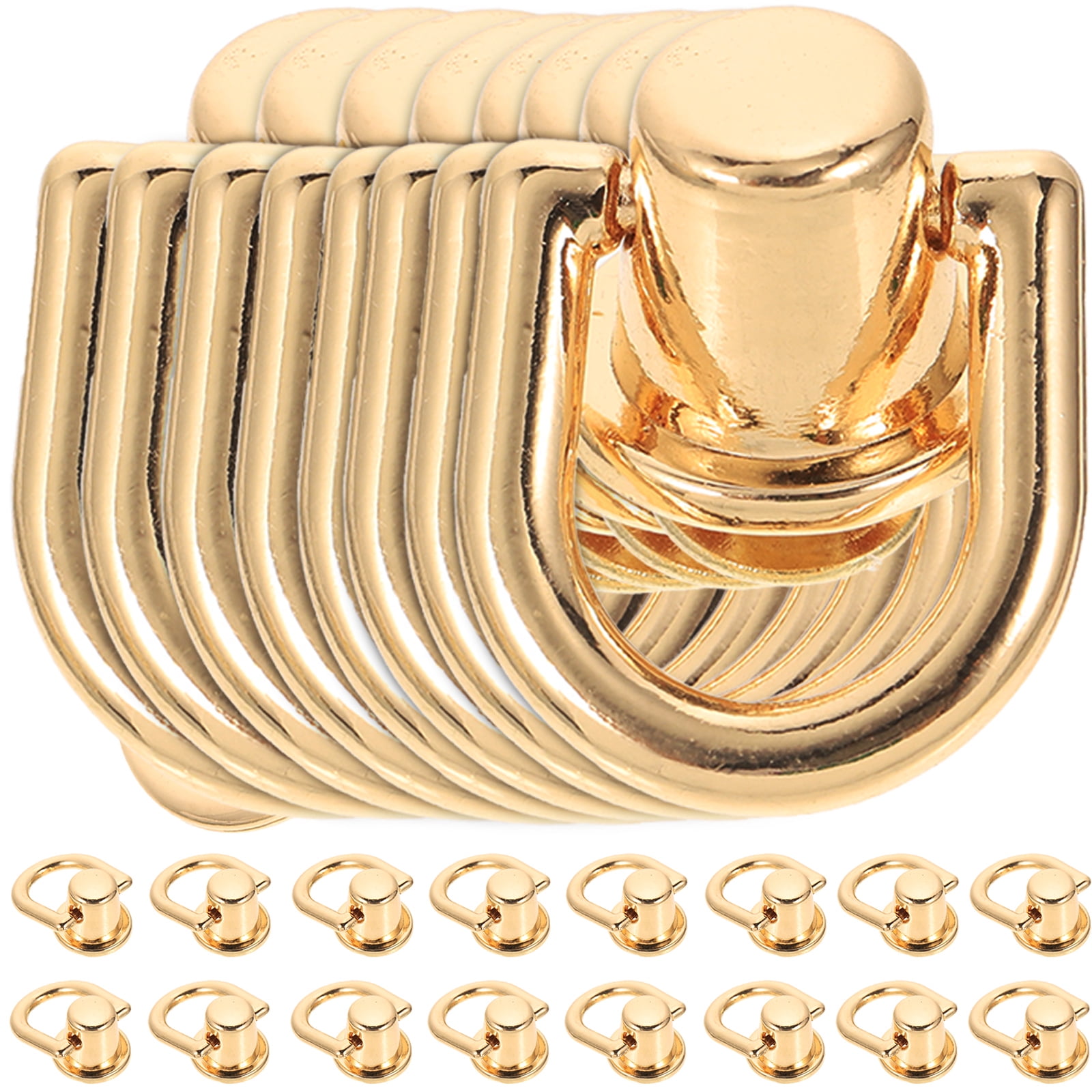 40 Sets D Ring Luggage Buckle Hangers Rings Purses Studs Golden ...