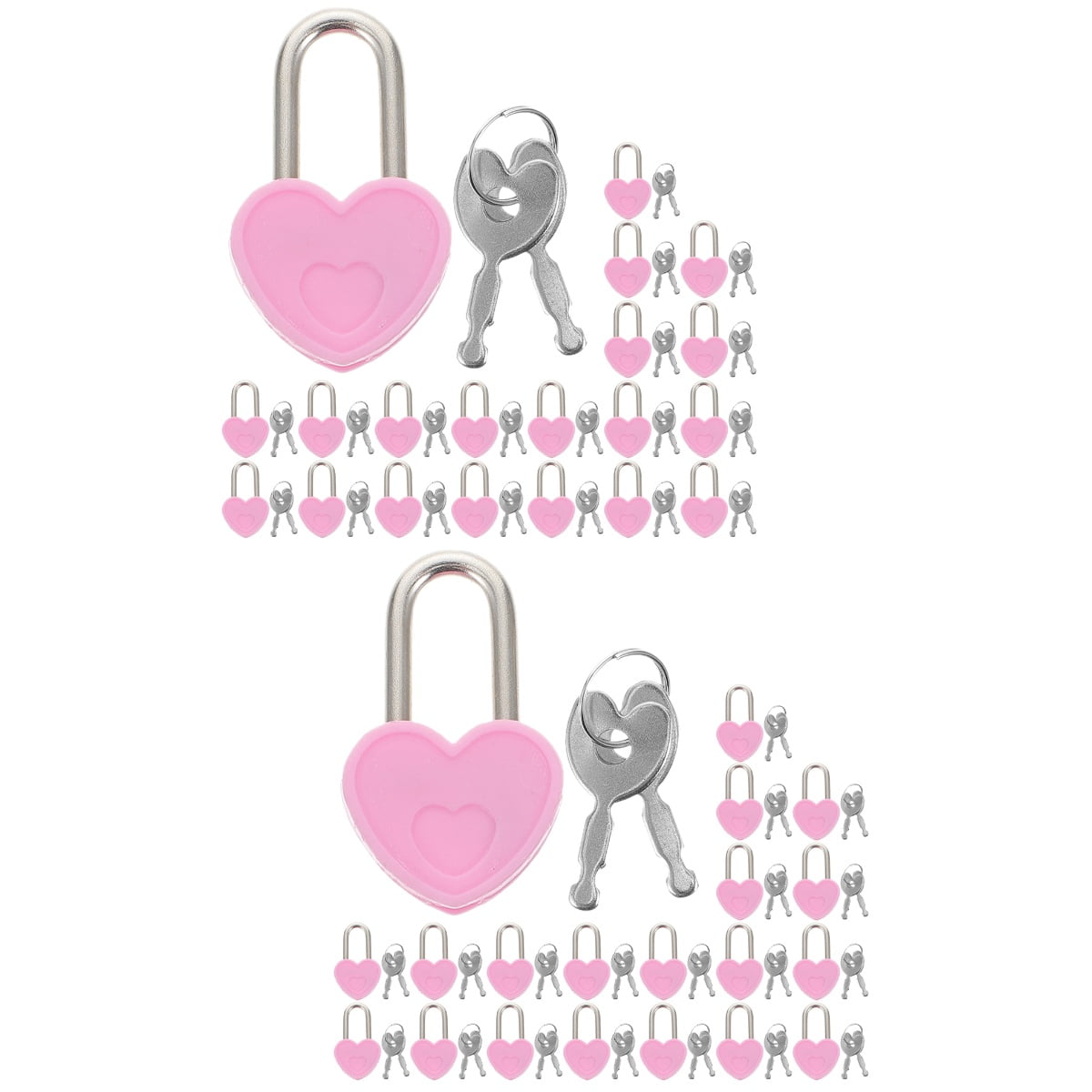 CIMAXIC Heart Shaped Small Locks Pink Plastic and Alloy for Home Use ...