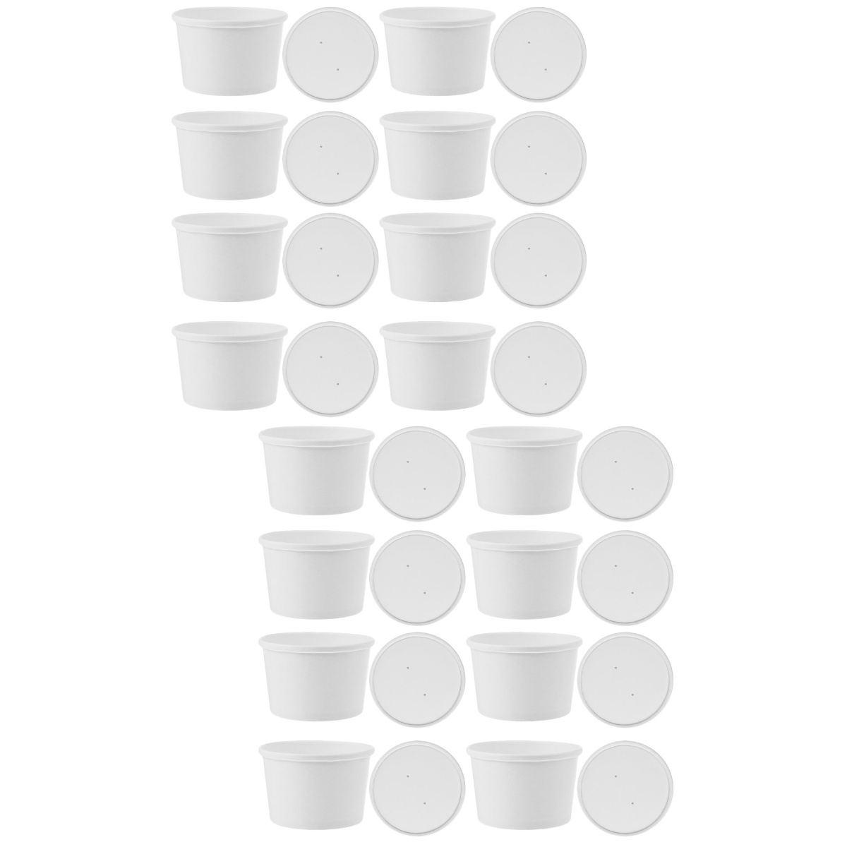 40 Sets Ice Cream Cups Disposable Food Containers Ball Plastic Dishes ...