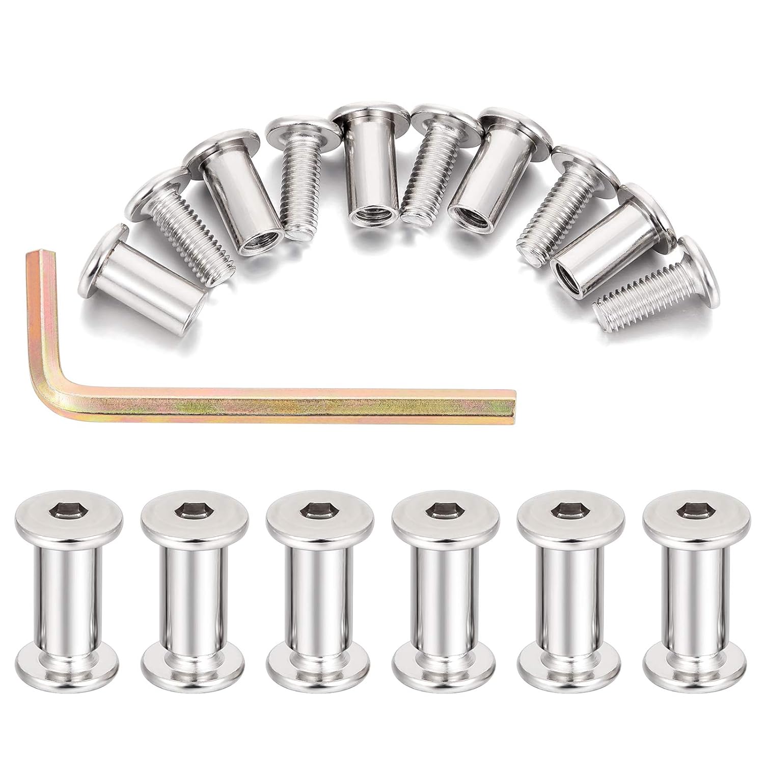 40 Sets M6 Binding Post Screws Rivet Socket Cap Connecting - Silver Hex ...