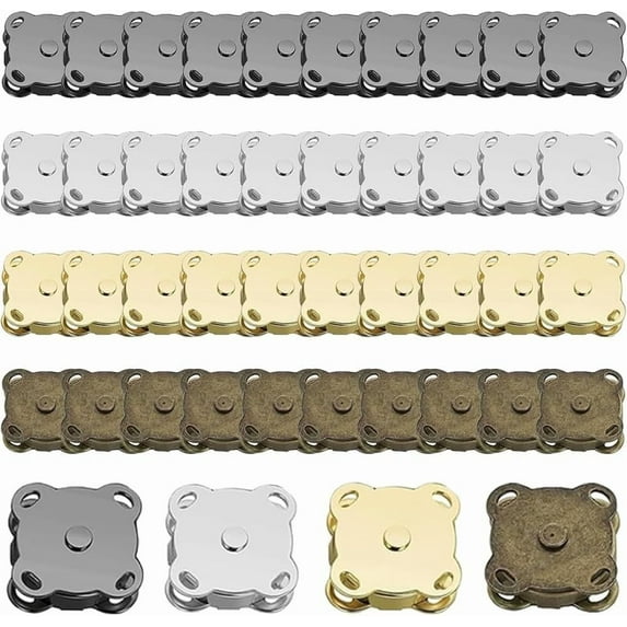 40 Sets Magnetic Snap Button, 18mm Metal Clasps Snap Buttons, Plum ...