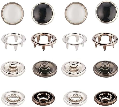 40 Sets Pearl Snaps Fasteners 2 Colors Pearl-Like Button Western Shirt ...