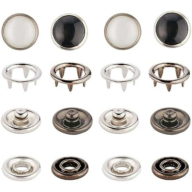 40 Sets Pearl Snaps Fasteners 2 Colors Pearl-Like Button Western Shirt ...