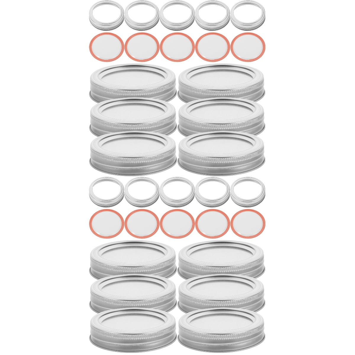 40 Sets Replacement Canning Jar Lid with Rings Round Mason Jar Split ...