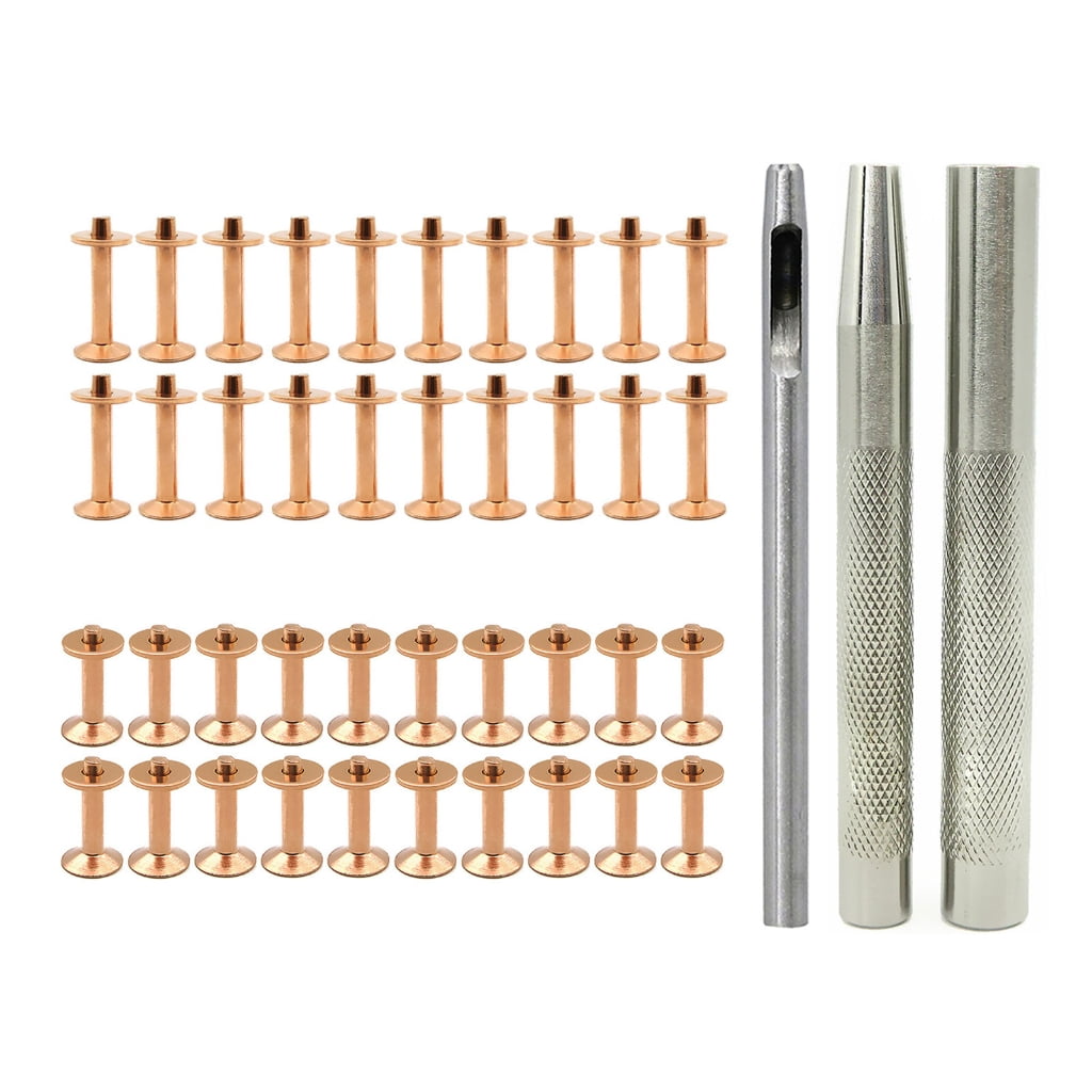 40 Sets Rivets and Burrs with 3.5 Rivet Punch Tool and Install Setting ...