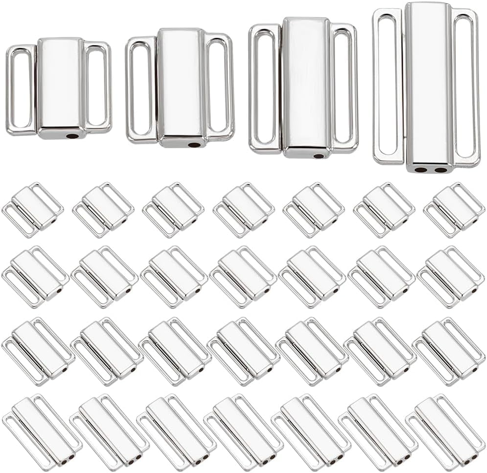 40 Sets Silver Front Closing Bra Clasp Closure Front Closing Bra Hooks ...
