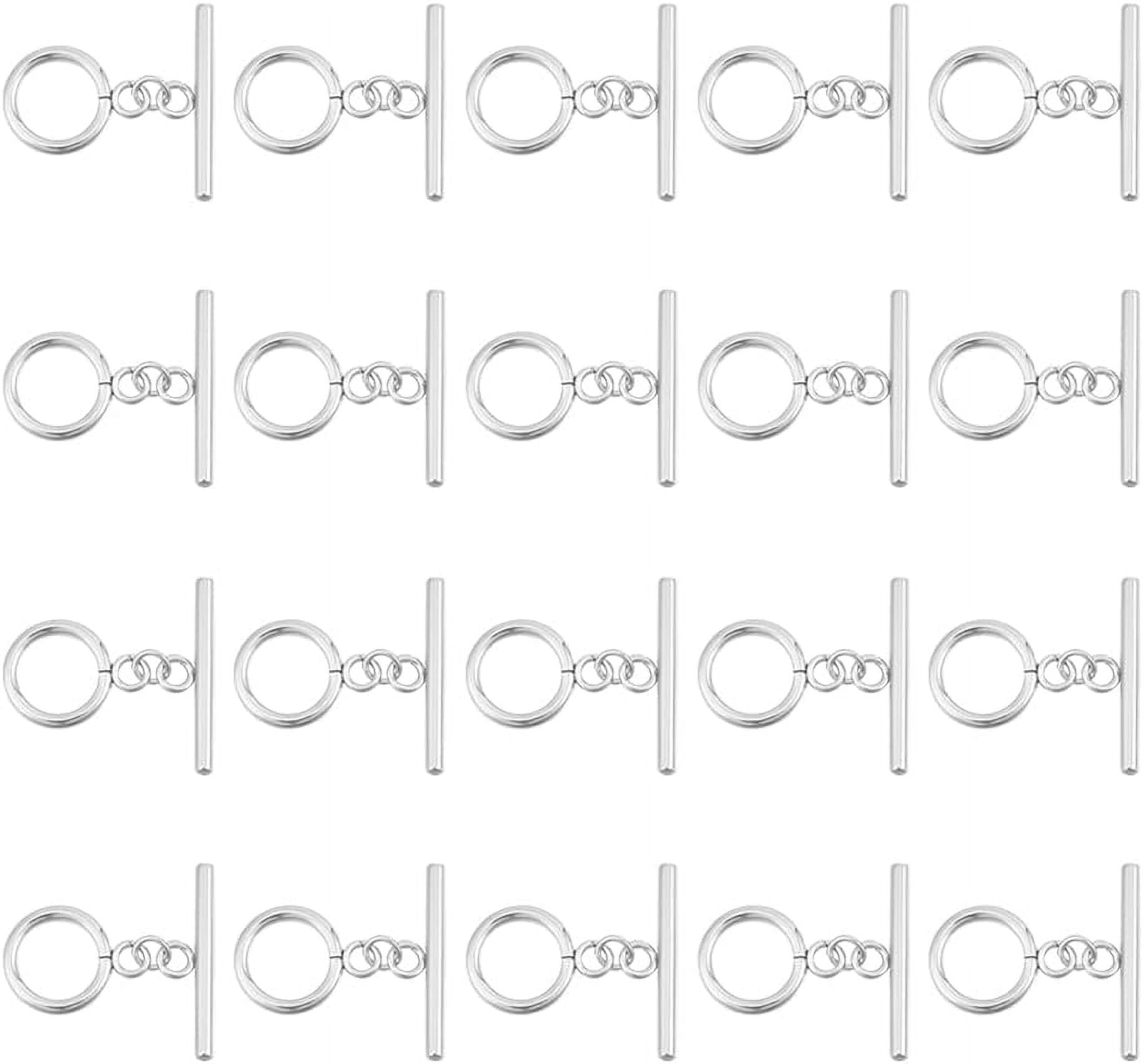 40 Sets Stainless Steel Toggle Clasps Round Ring Toggle Clasps for ...