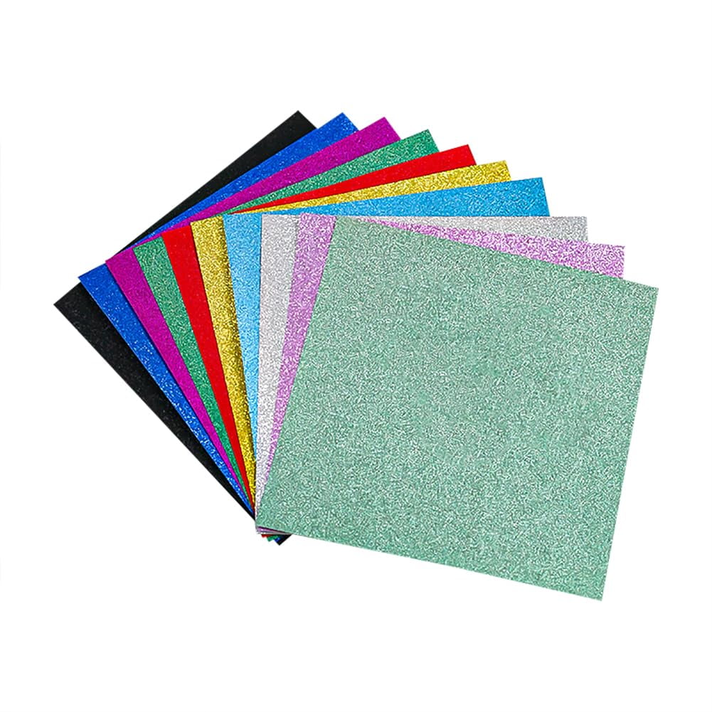 40 Sheets 15x15cm 10 RRF12 Colors Sparkle Paper Sheets Glitter Paper ...