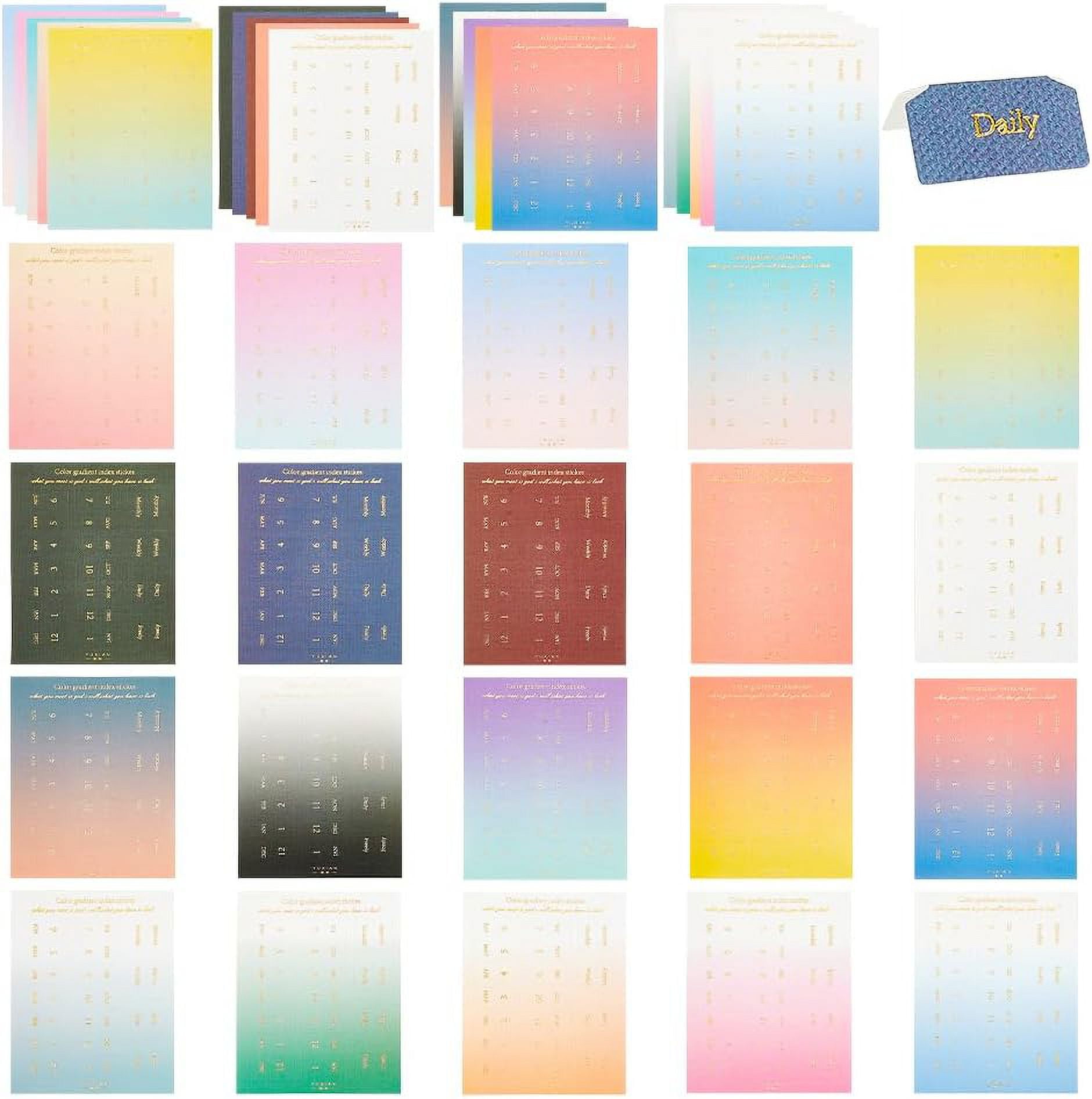 40 Sheets 4 Styles Date Monthly Adhesive Tabs Self-Adhesive Month ...