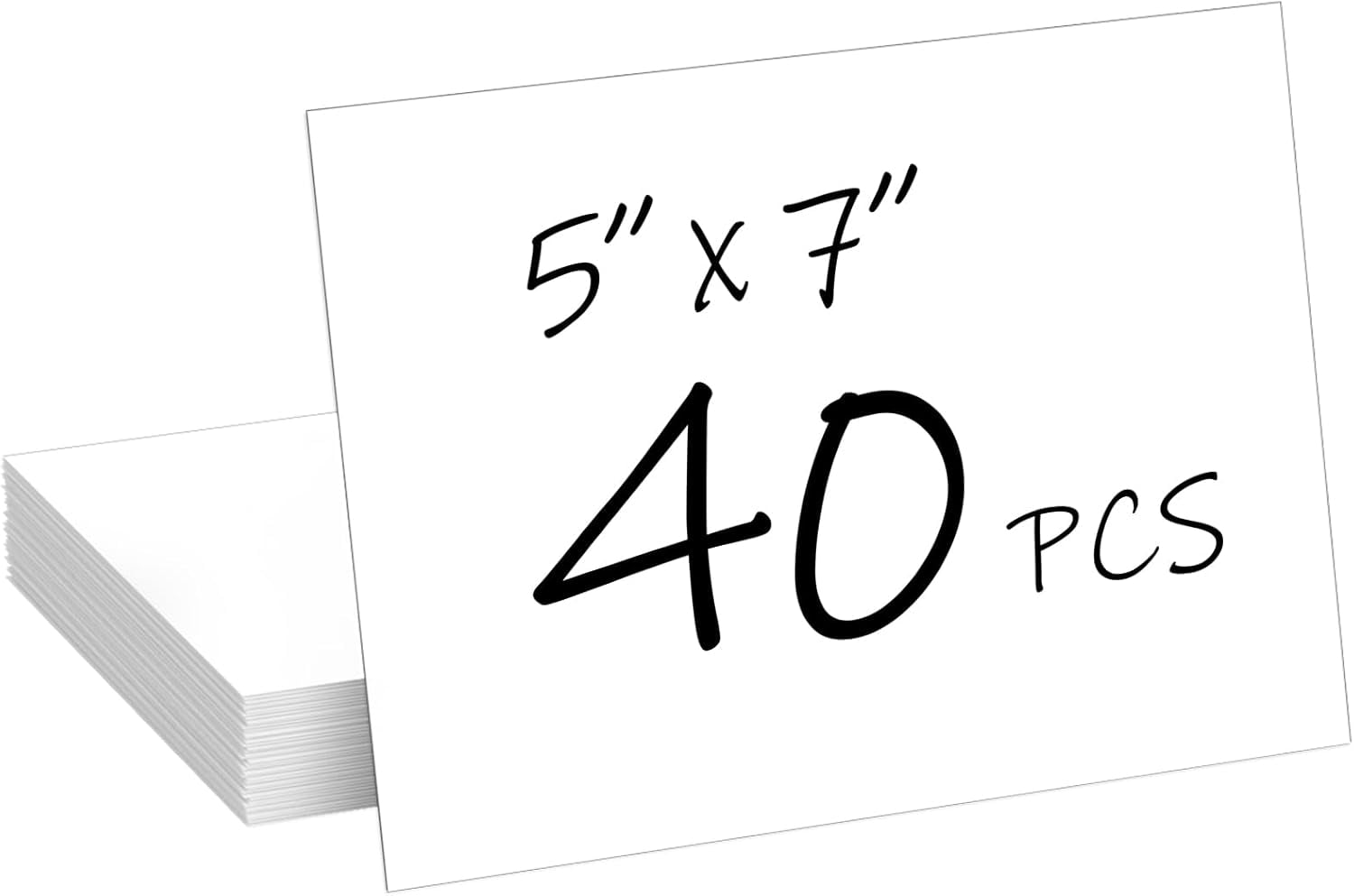 40 Sheets 5x7 Cardstock Paper, 80lb/230gsm White Cardstock Thick Paper ...