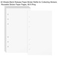 40 Sheets A5/A6 Size Blank Release Paper, 6 Ring Binder Paper, Suitable ...