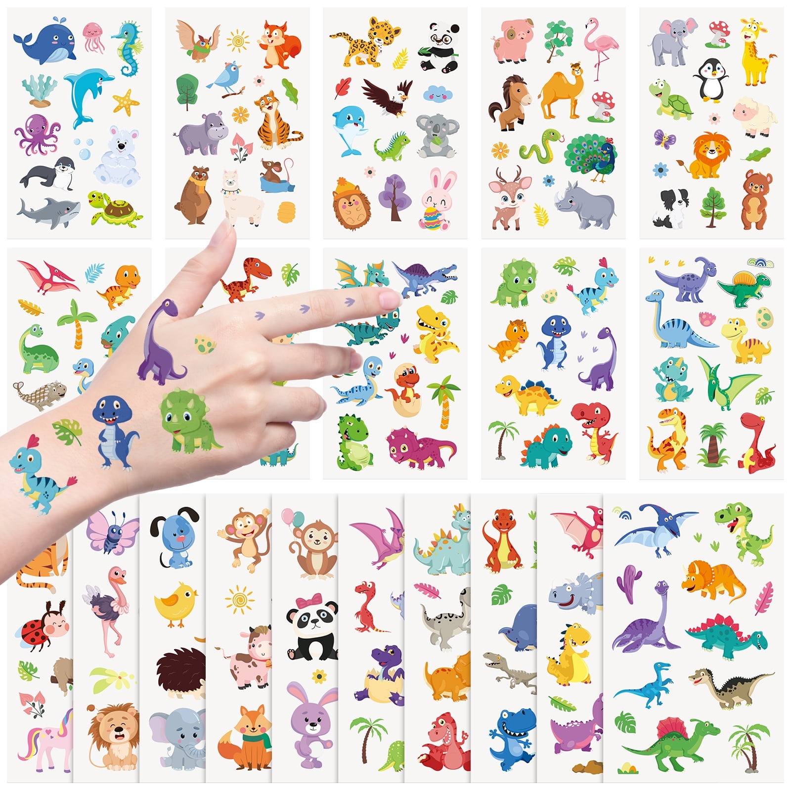 40 Sheets Children Tattoos Stickers Cartoon Body Tattoos Waterproof ...
