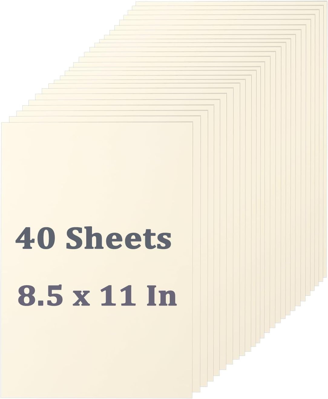 40 Sheets Cream Cardstock 8.5 x 11 Inches, Thick Card for Menus ...