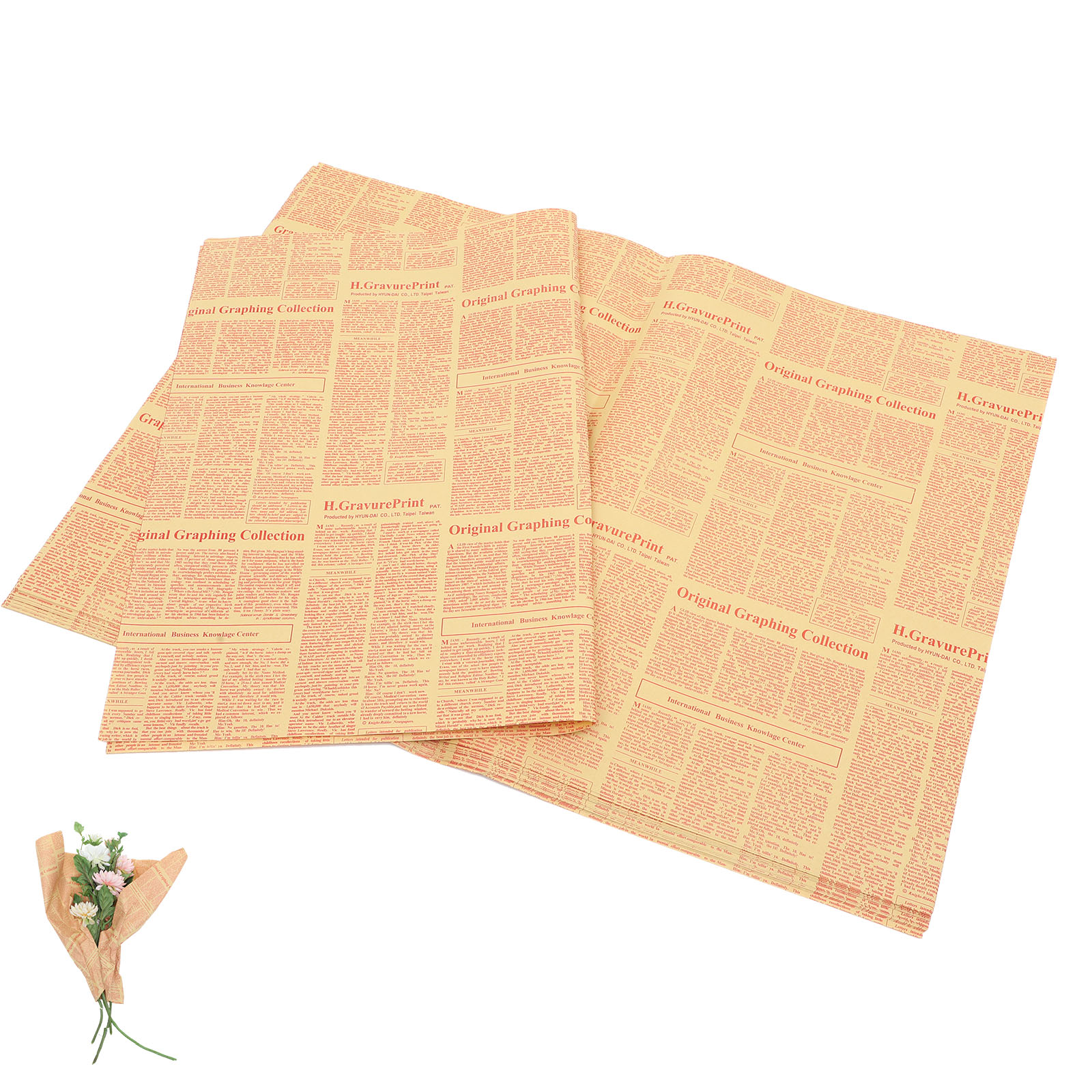 40 Sheets Newspaper Wrapping Paper Newspaper Flower Bouquet Wrapping ...