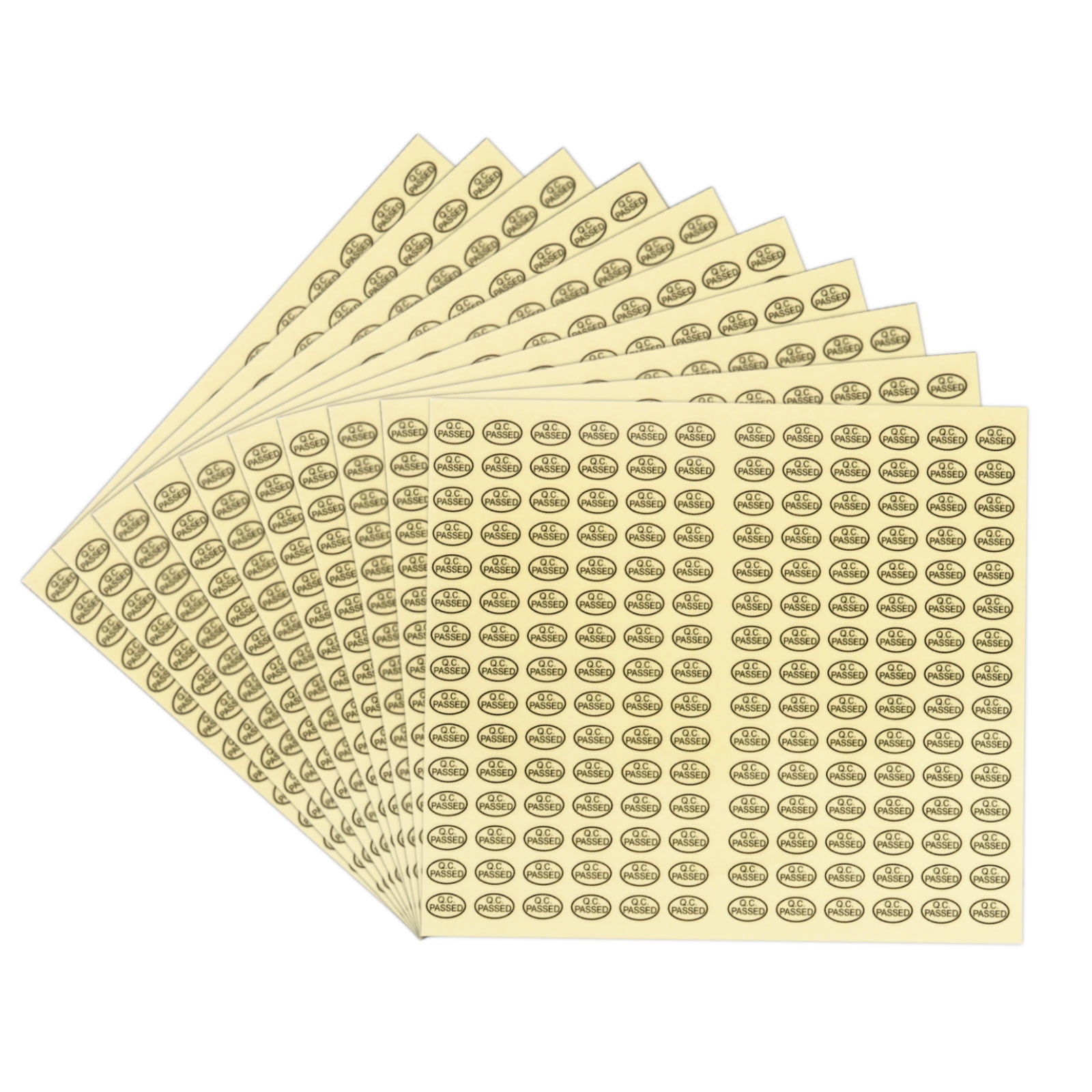 40 Sheets QC Passed Stickers Transparent Sticker Oval Adhesive Labels ...