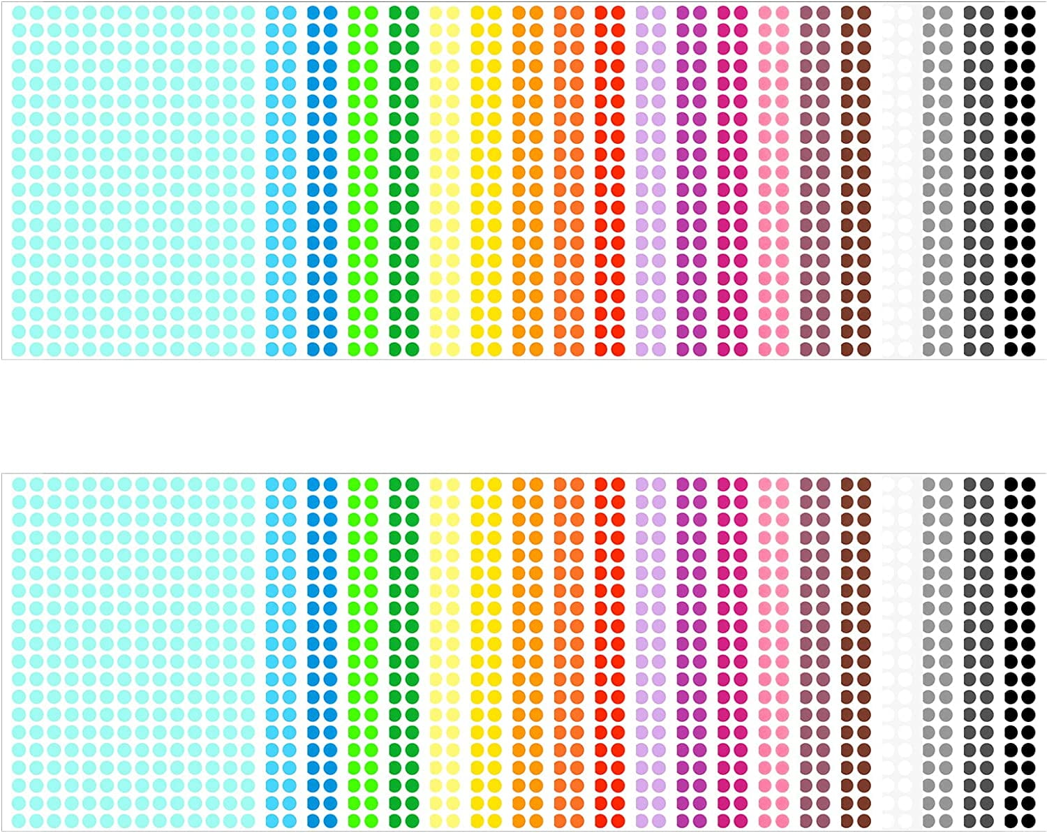 40 Sheets Round Dot Stickers(11200 Dots) 8mm Small Round Stickers ...