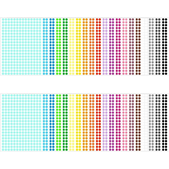 40 Sheets Round Dot Stickers(11200 Dots) 8mm Small Round Stickers ...