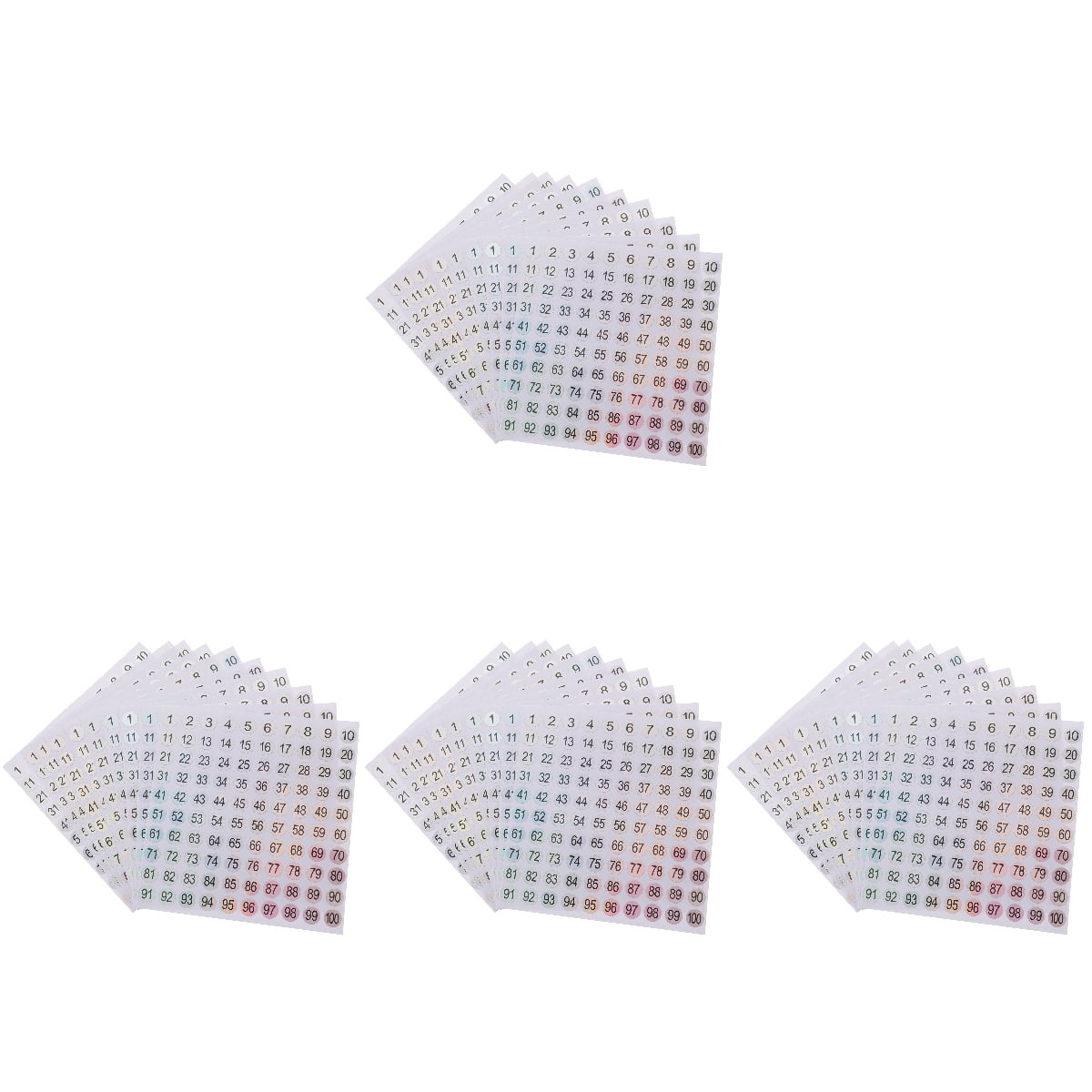 40 Sheets Round Number Stickers Small Label Kid Gift Reflective Storage ...