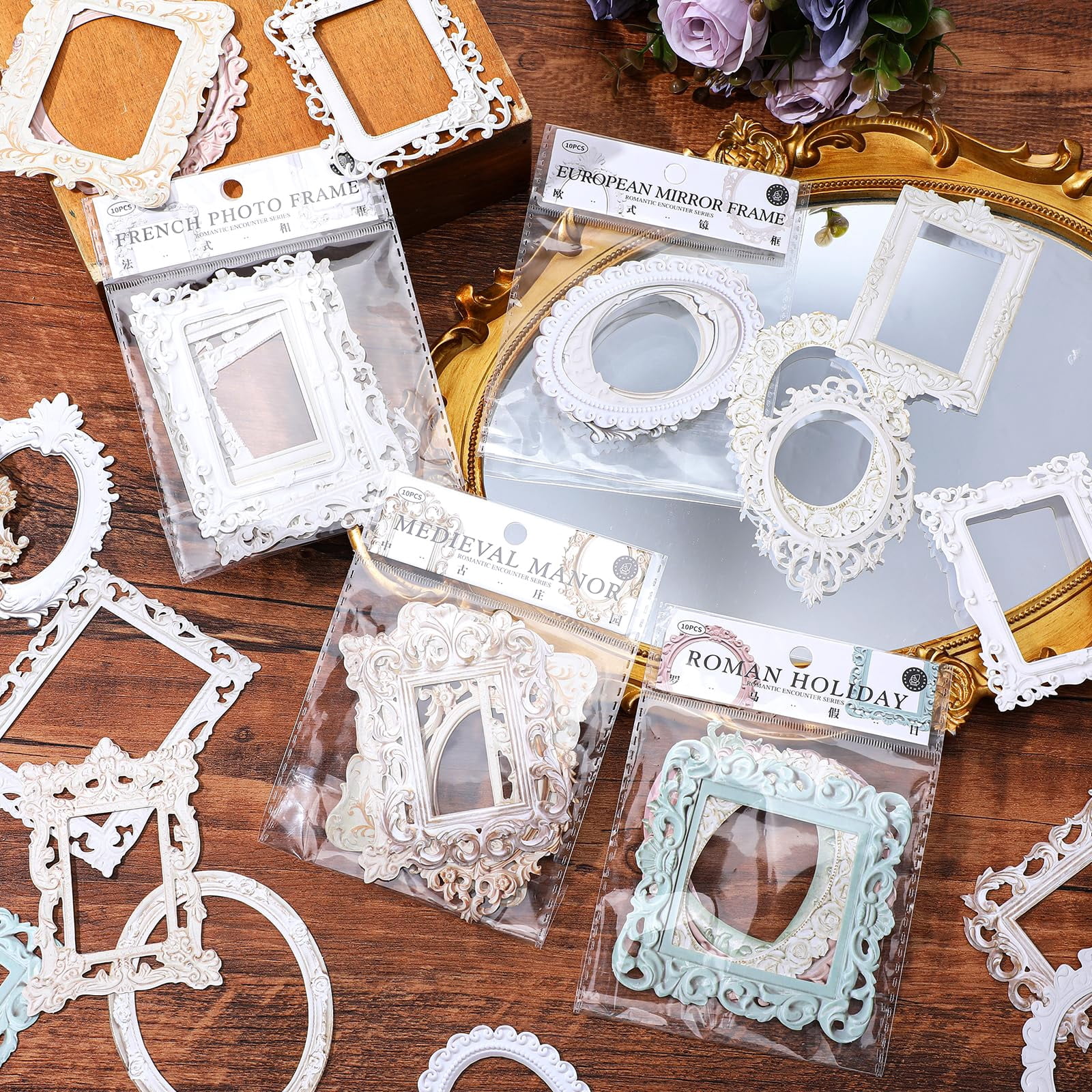 40 Sheets Scrapbook, Lace TSF6 Frames Scrapbook Paper, Vintage Hollow ...