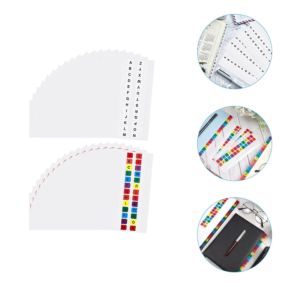 40 Sheets Sticky Page Tags Removable Alphabet Tabs Notepad Adhesive ...