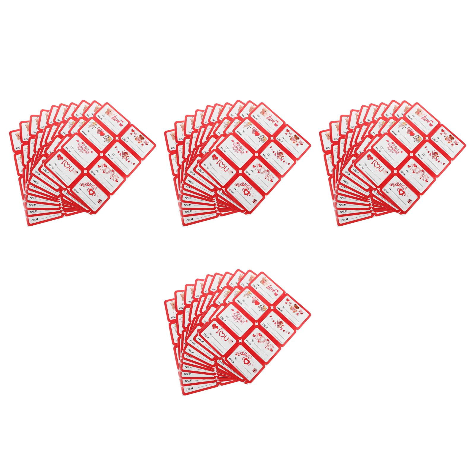40 Sheets Valentine's Day Name Tag Stickers To and From Framed Namg ...