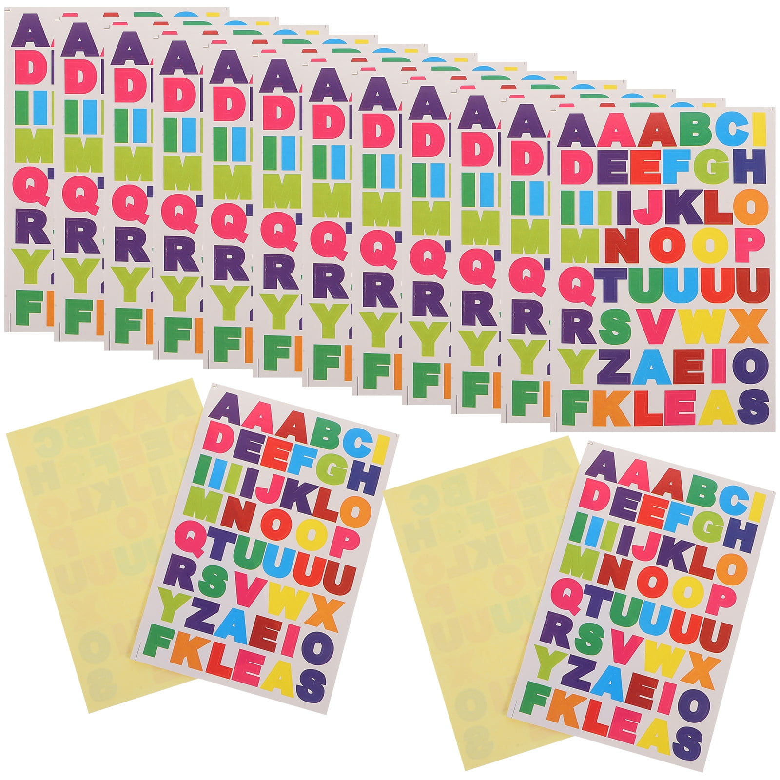 40 Sheets of Alphabet Stickers Cartoon Self-Adhesive Sticker Decals for ...
