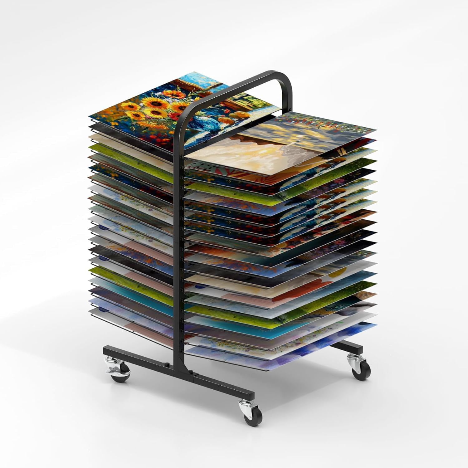 40 Shelf Art Drying Rack for Classroom, Art Storage Organizer Double ...