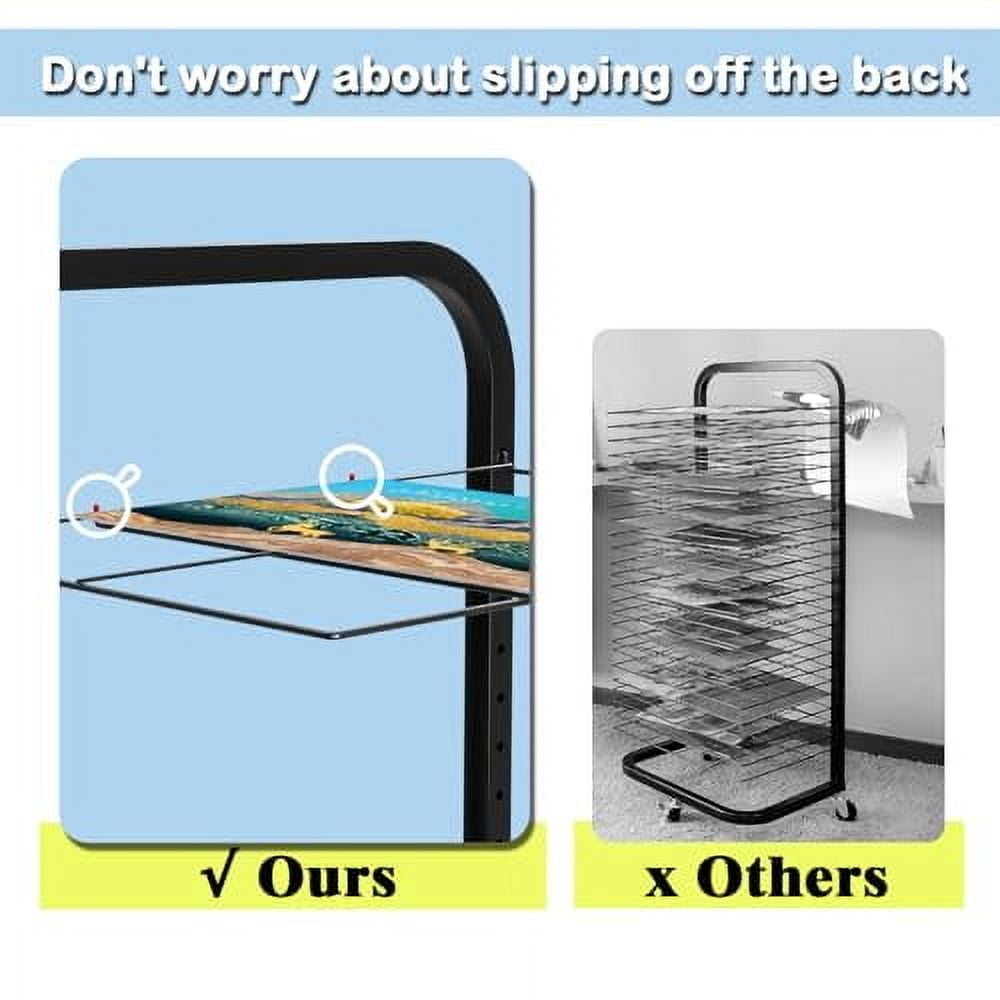 40 Shelf Art Drying Rack for Classroom, Art Storage Organizer Double ...