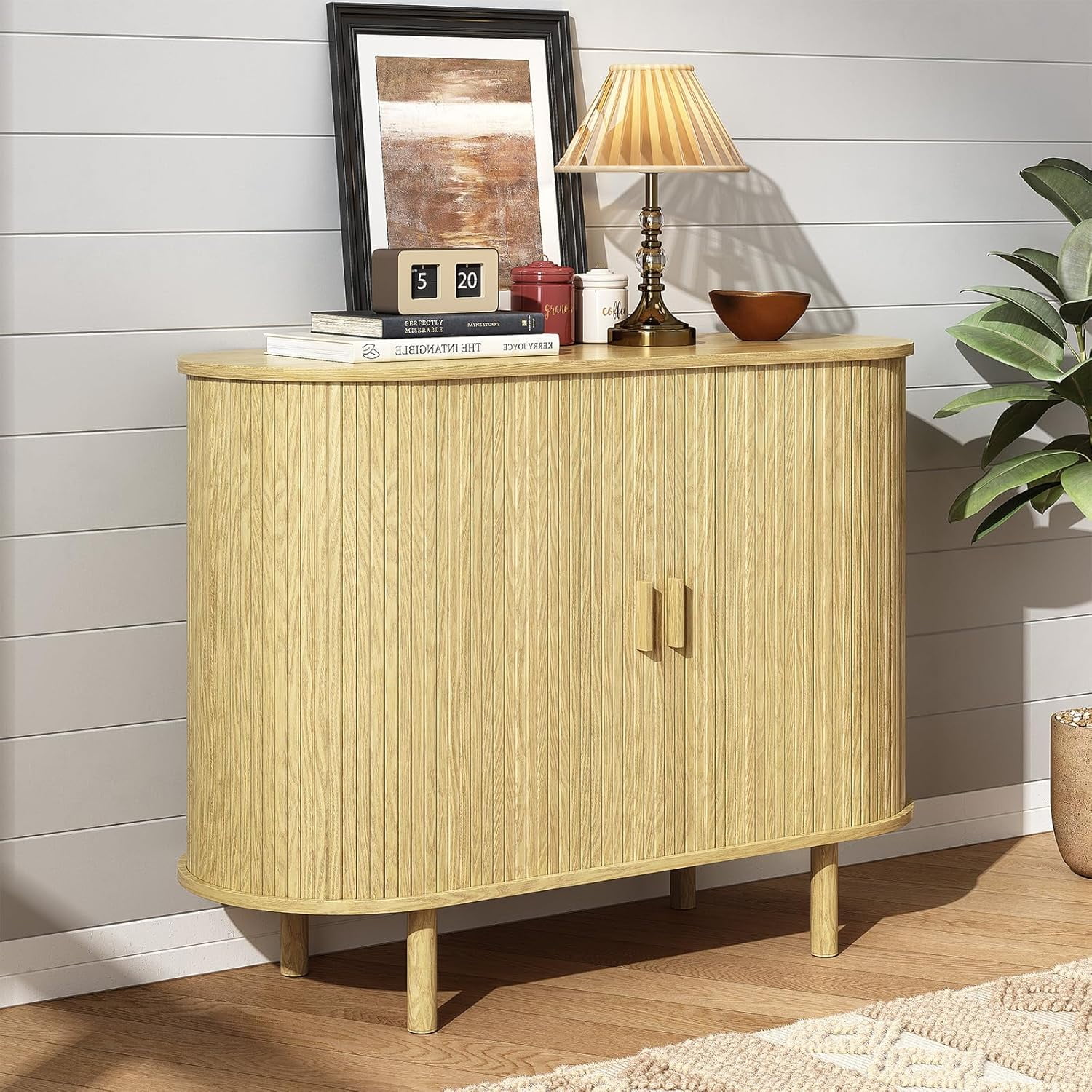 40" Sideboard Buffet Cabinet with Storage, Storage Cabinet with Sliding ...