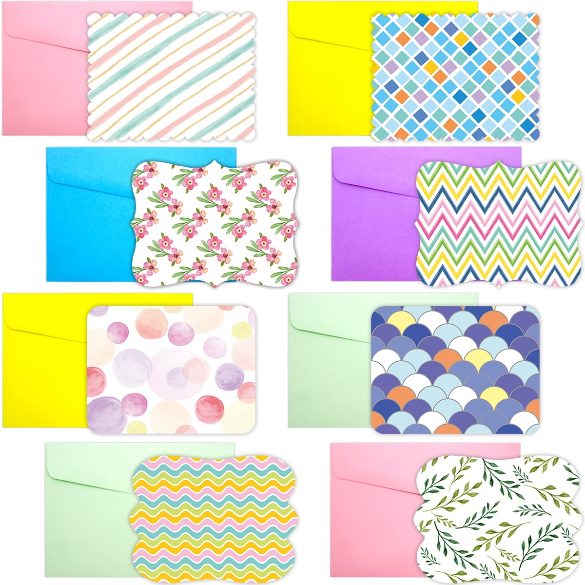 Walmart's Assorted 40-Pack Blank Single Panel Note Cards with Bright ...