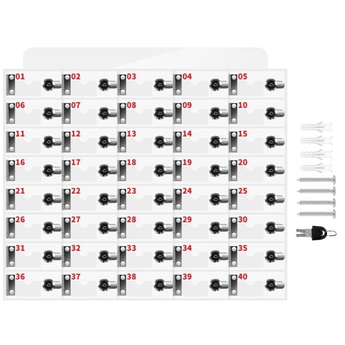 40 Slots Cell Phone Locker Box, Wall-Mounted Cell Phone Storage Cabinet ...