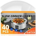 40 Slow Cooker Liners, Large Size 13"x 21" Cooking Bags Disposable Pot ...