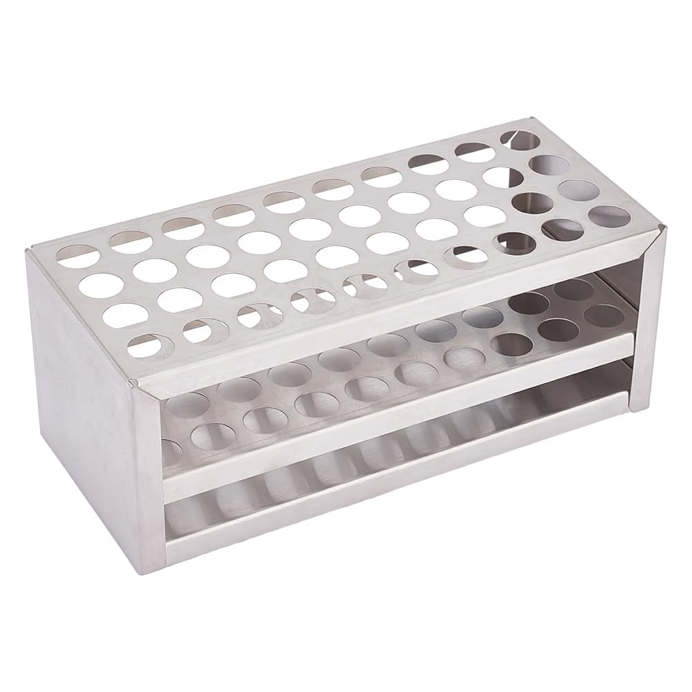 40 Sockets Stainless Steel Test Tube Rack 16mm Hole Stainless Steel ...