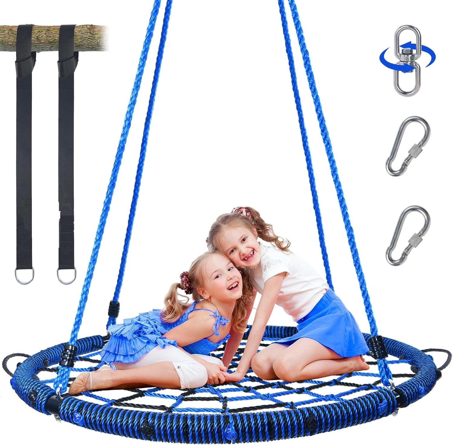 40'' Spider Web Tree Swing, 750 lbs Outdoor Saucer Net Swing with ...