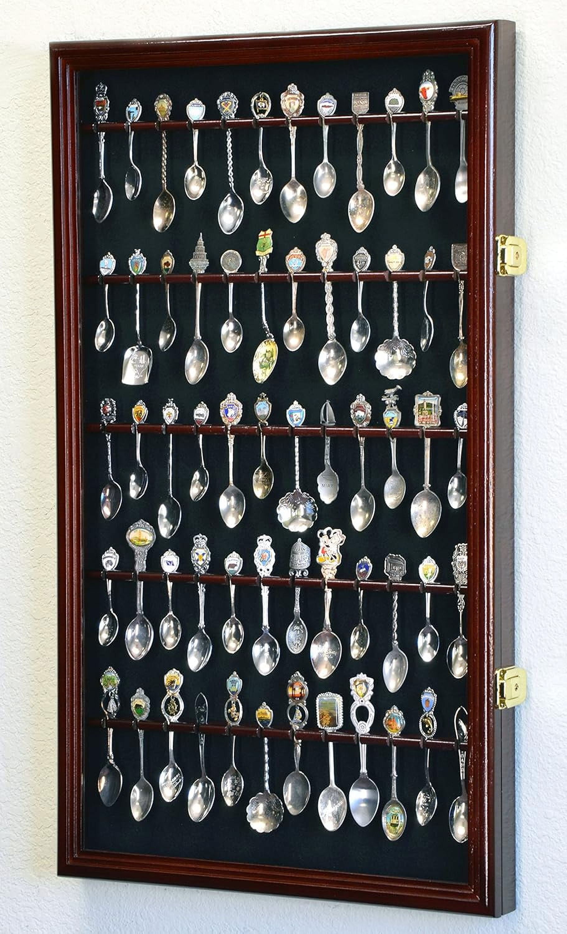 40 Spoon Display Case Cabinet Holder Wall Rack for Larger spoons ...